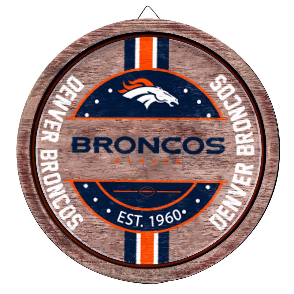 Denver Broncos Wooden Barrel Sign | Crawford's Gift Shop