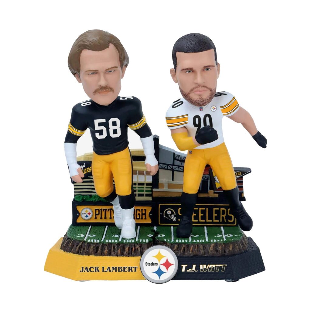 Jack Lambert & TJ Watt Pittsburgh Steelers Then And Now Bobblehead ...
